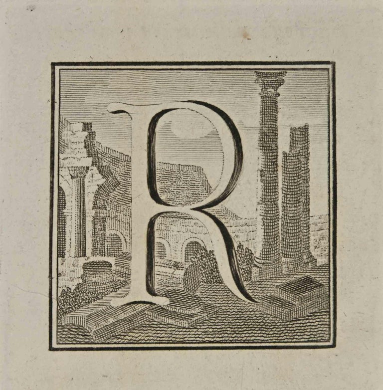 Luigi Vanvitelli - Letter of the Alphabet R - Etching by Luigi ...