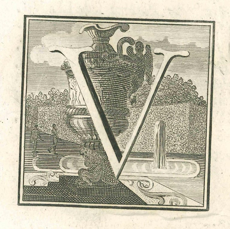 Luigi Vanvitelli - Letter of the Alphabet V - Etching by Luigi ...