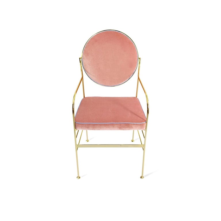 In Stock in Los Angeles, Velvet Dining Chair Pink, by Paolo Calcagni at ...