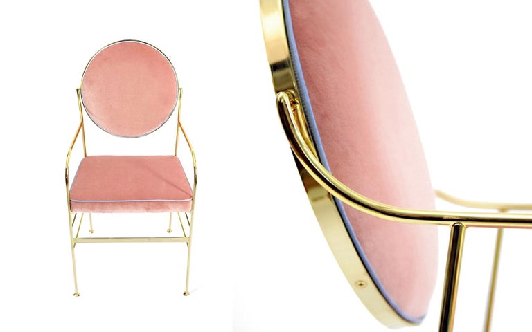 In Stock in Los Angeles, Velvet Dining Chair Pink, by Paolo Calcagni at ...