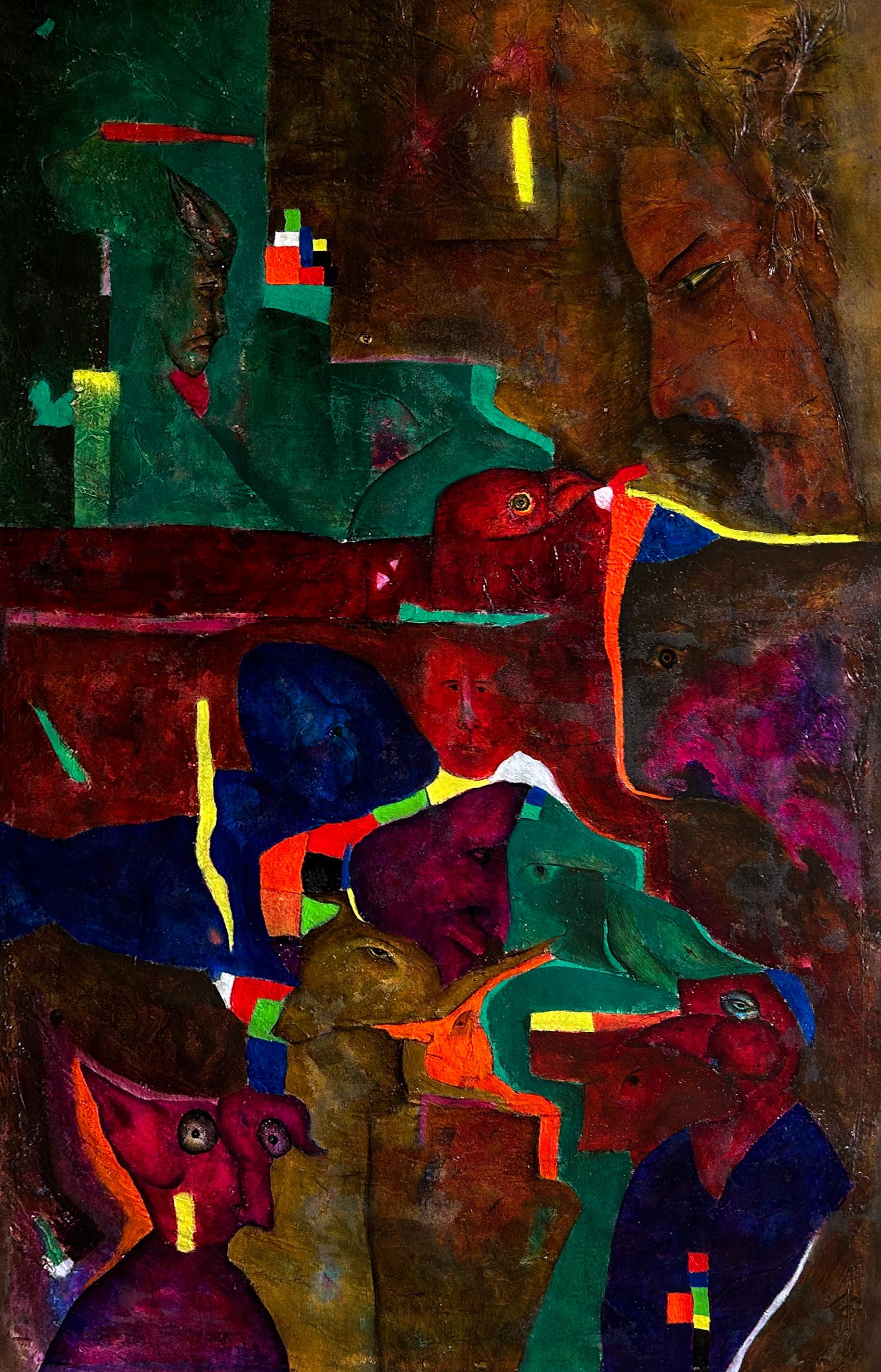 Luis Alexander Rodríguez (Ie-Xiua) - Study blue. Abstract figurative ...