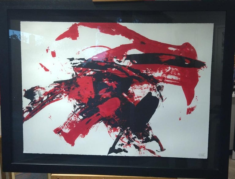 Luis Feito López - Rojos. Serigrafia. serie de 35 For Sale at 1stDibs