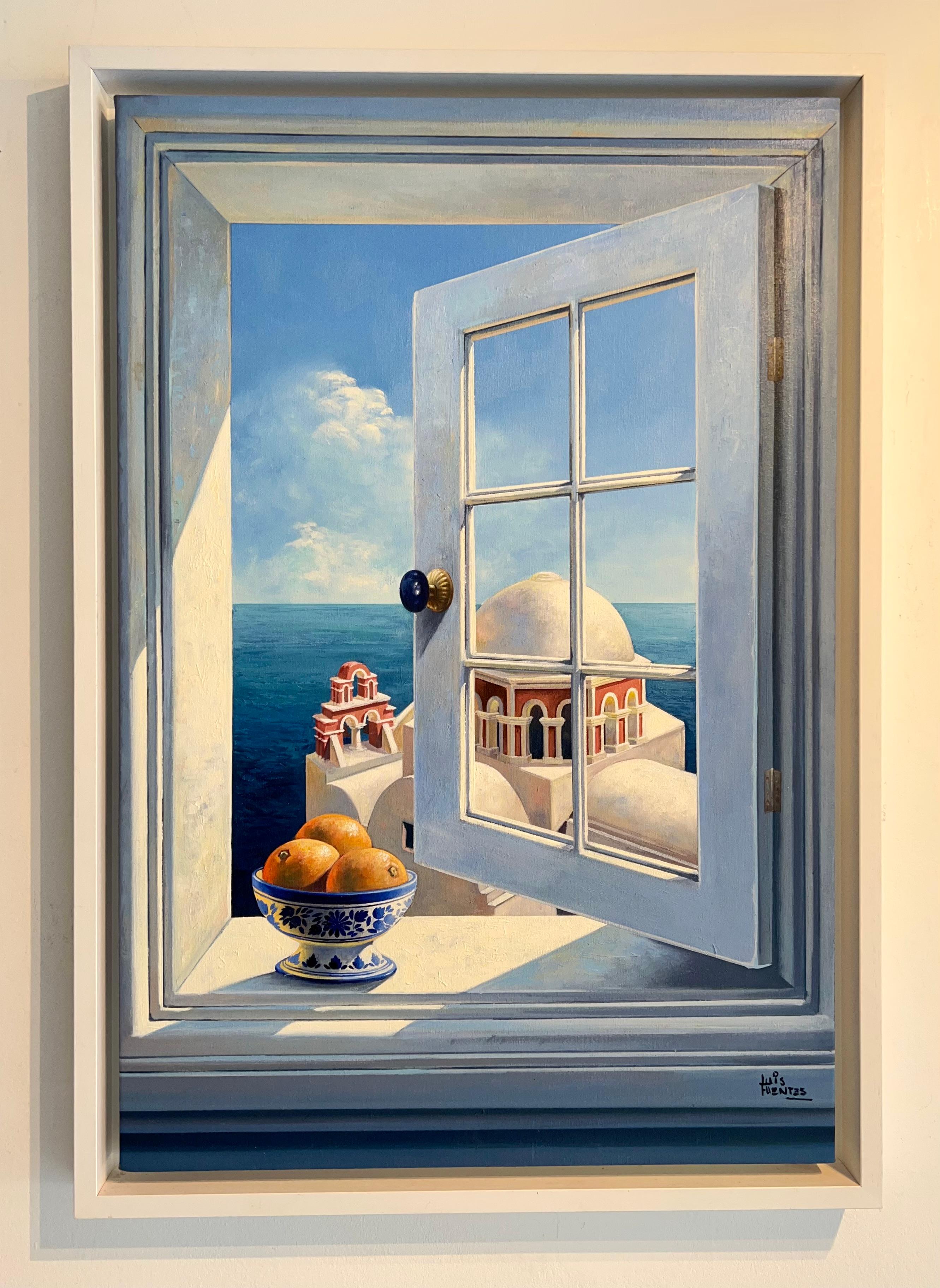 Luis Fuentes - Blue Sky - original surrealism still l seascape oil ...