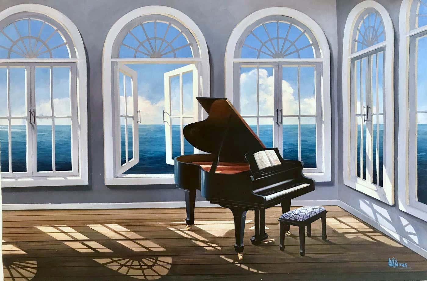 Luis Fuentes - Melody for the ocean-original still life seascape oil ...