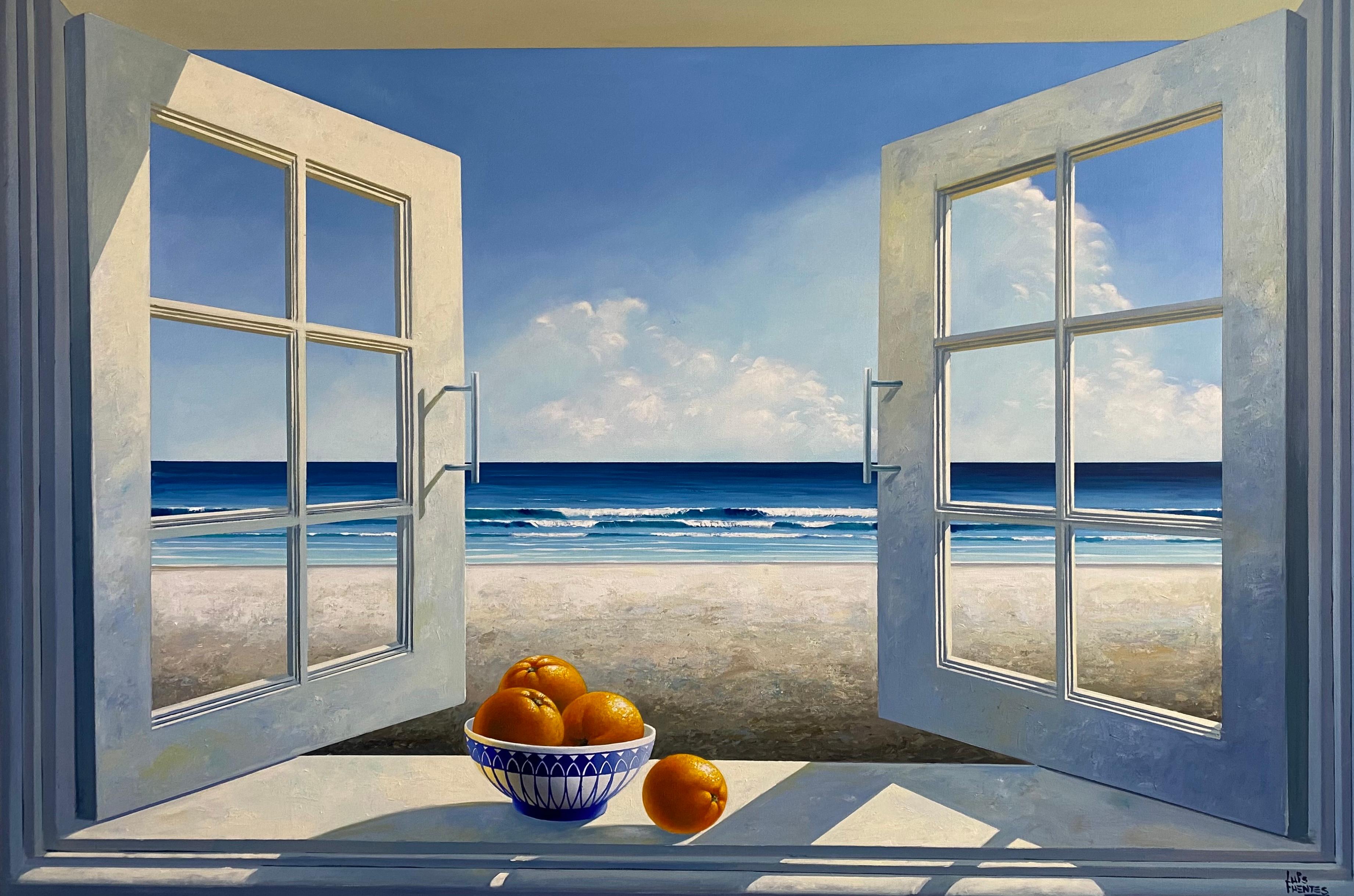 Luis Fuentes - Oranges - window oil Landscape sunny seascape modern ...