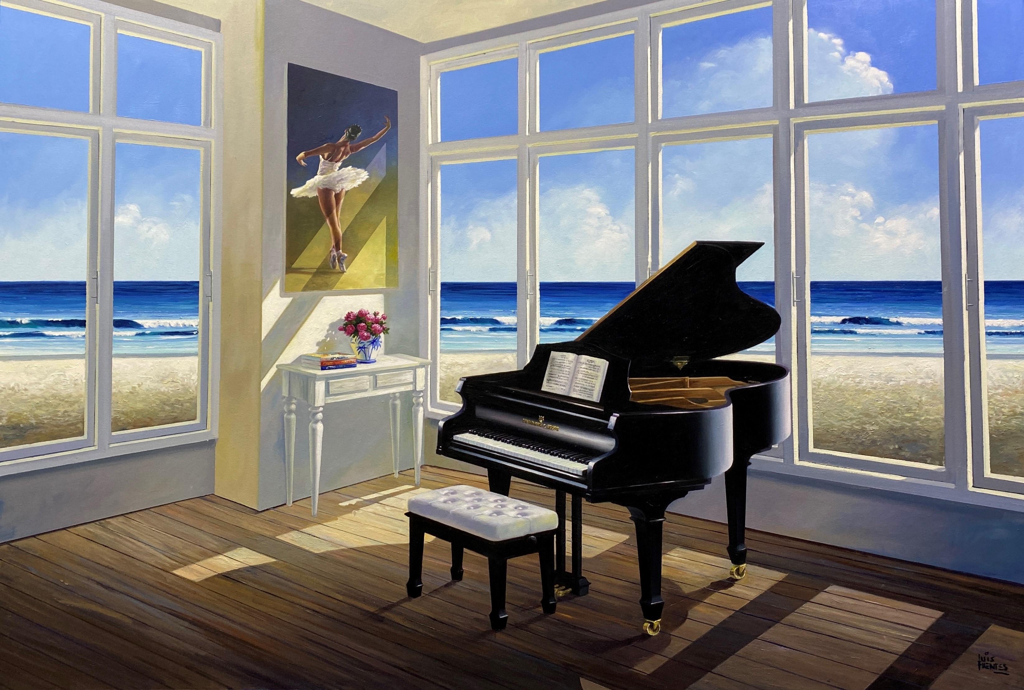 Luis Fuentes - Piano with a View - surrealist realist piano instrument ...