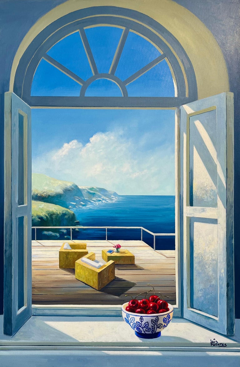 Luis Fuentes - View with Cherries - original oil Landscape ...