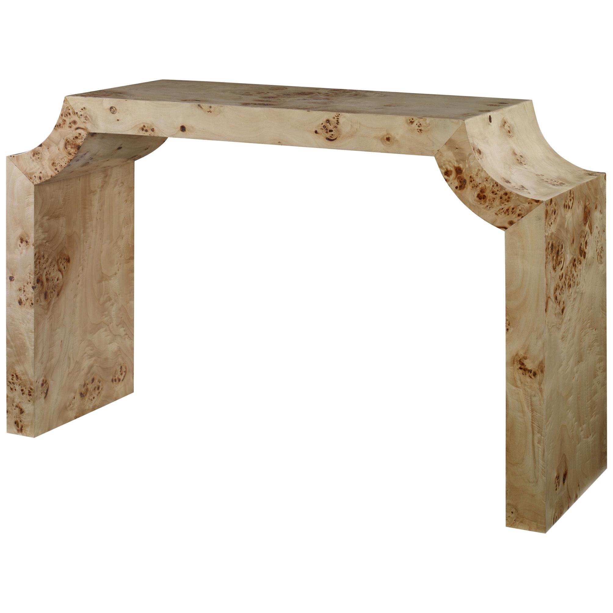 Mid-Century Modern Console in Burl Wood by Thomasville For Sale at 1stDibs