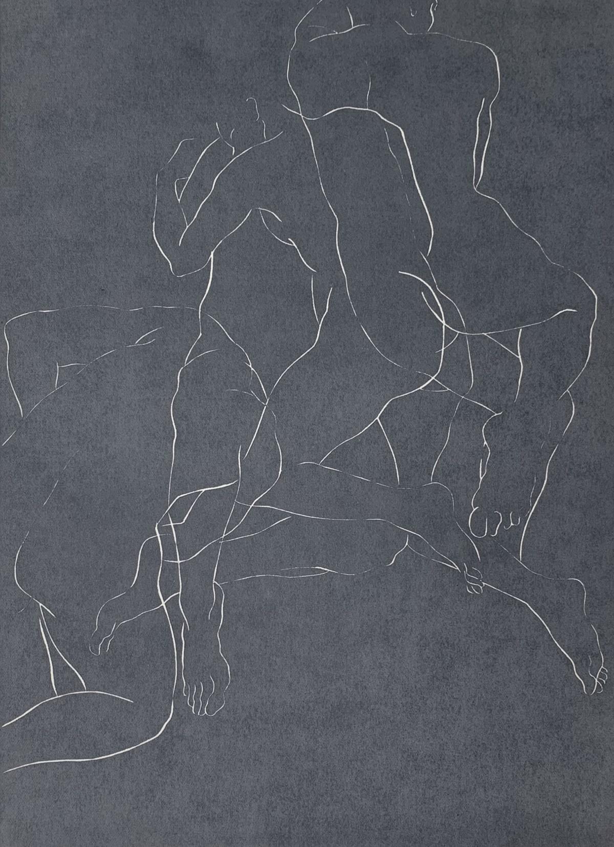 Luiza Kasprzyk - Lamento - Young artist, Figurative print, Linocut ...