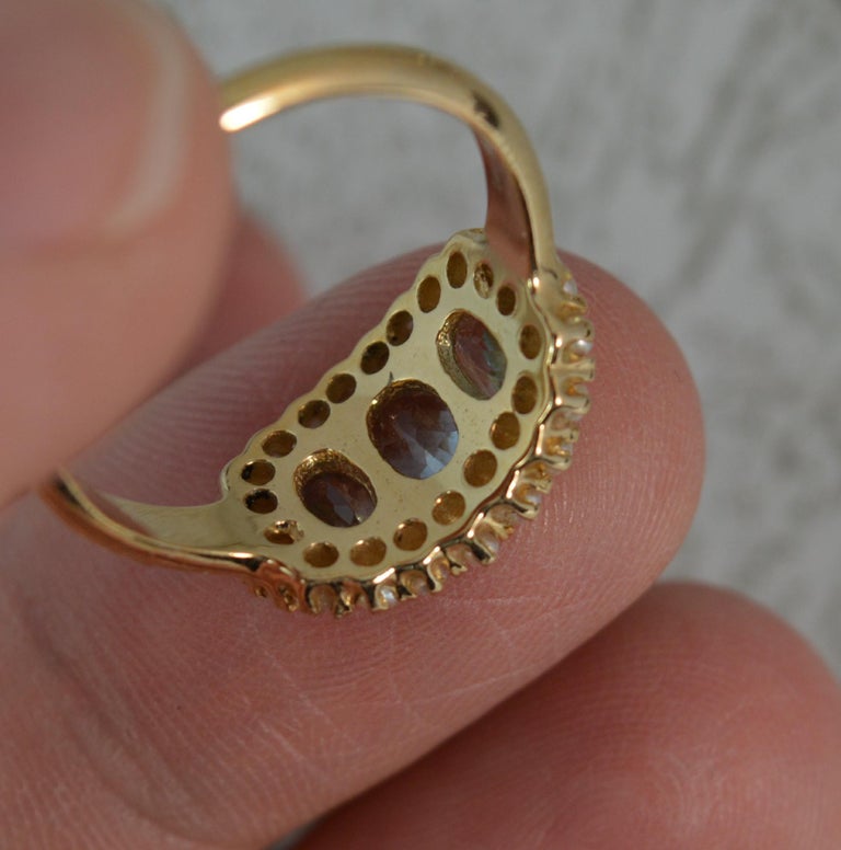 Luke Stockley 9 Carat Gold Aquamarine and Seed Pearl Cluster Ring at ...