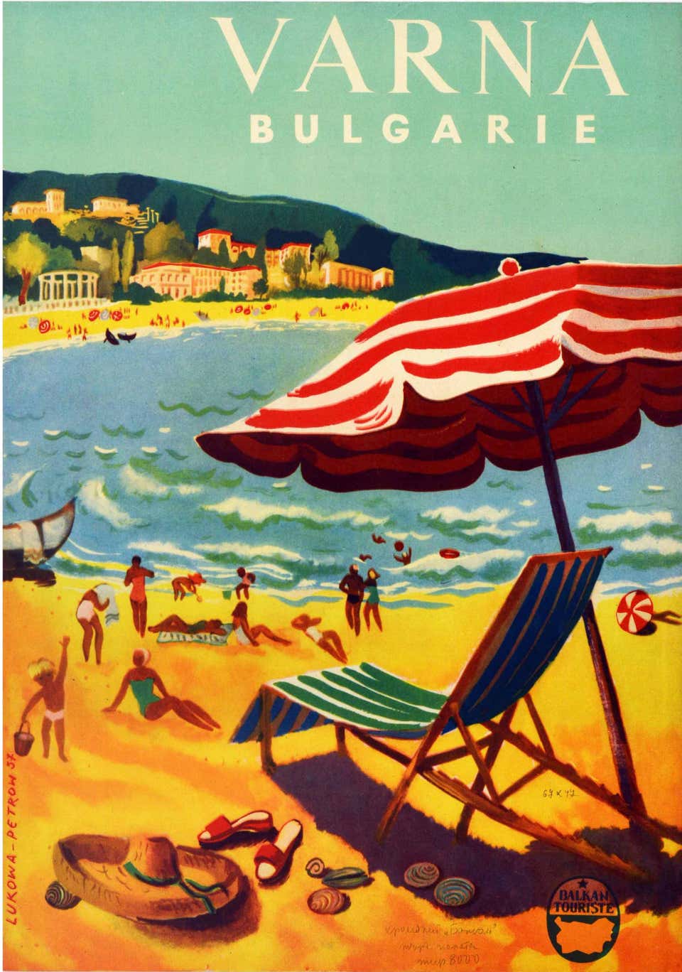 Lukowa Petrow Original Vintage Poster Varna Bulgaria Black Sea Coast lukowa-petrow-original-vintage-poster-varna-bulgaria-black-sea-coast