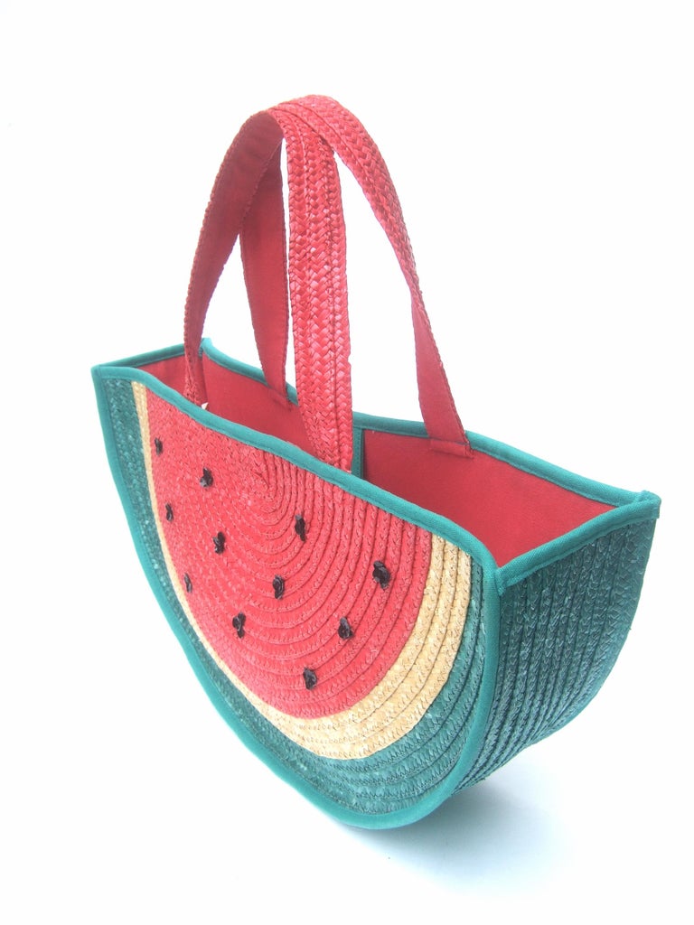 Lulu Guinness London Whimsical Watermelon Tote Handbag c 1990s at 1stDibs
