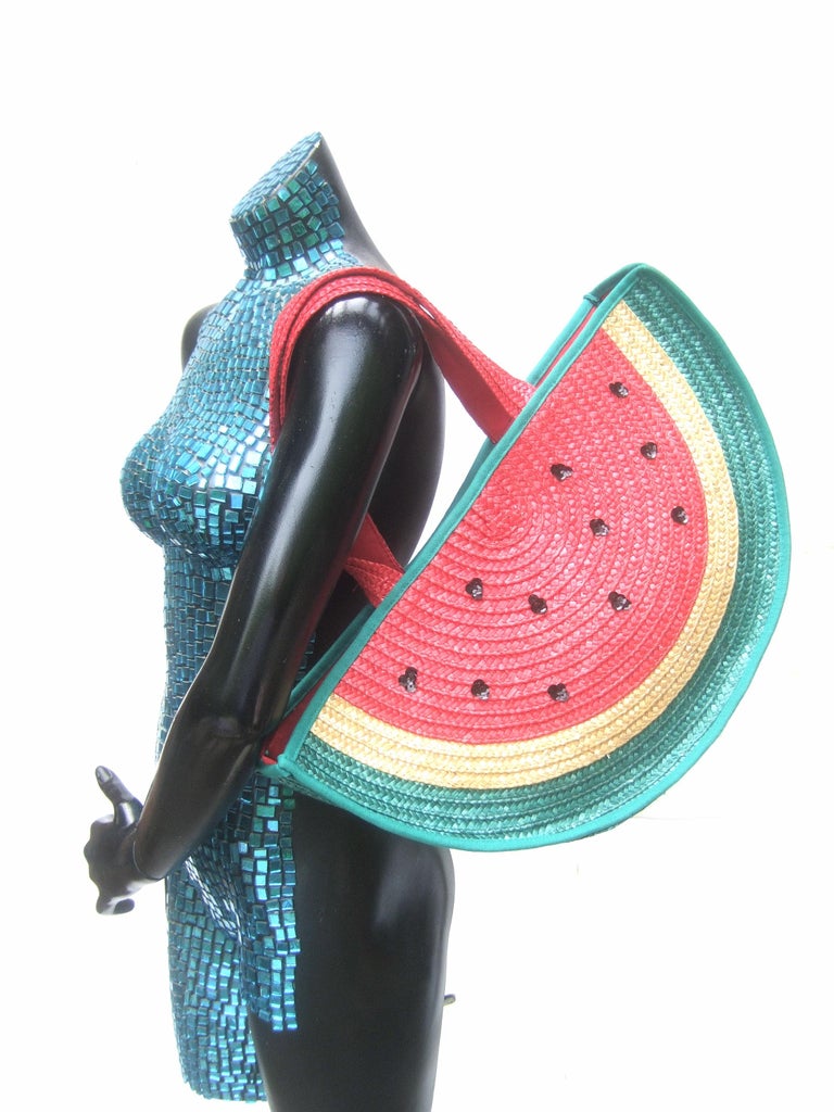 Lulu Guinness London Whimsical Watermelon Tote Handbag c 1990s at 1stDibs