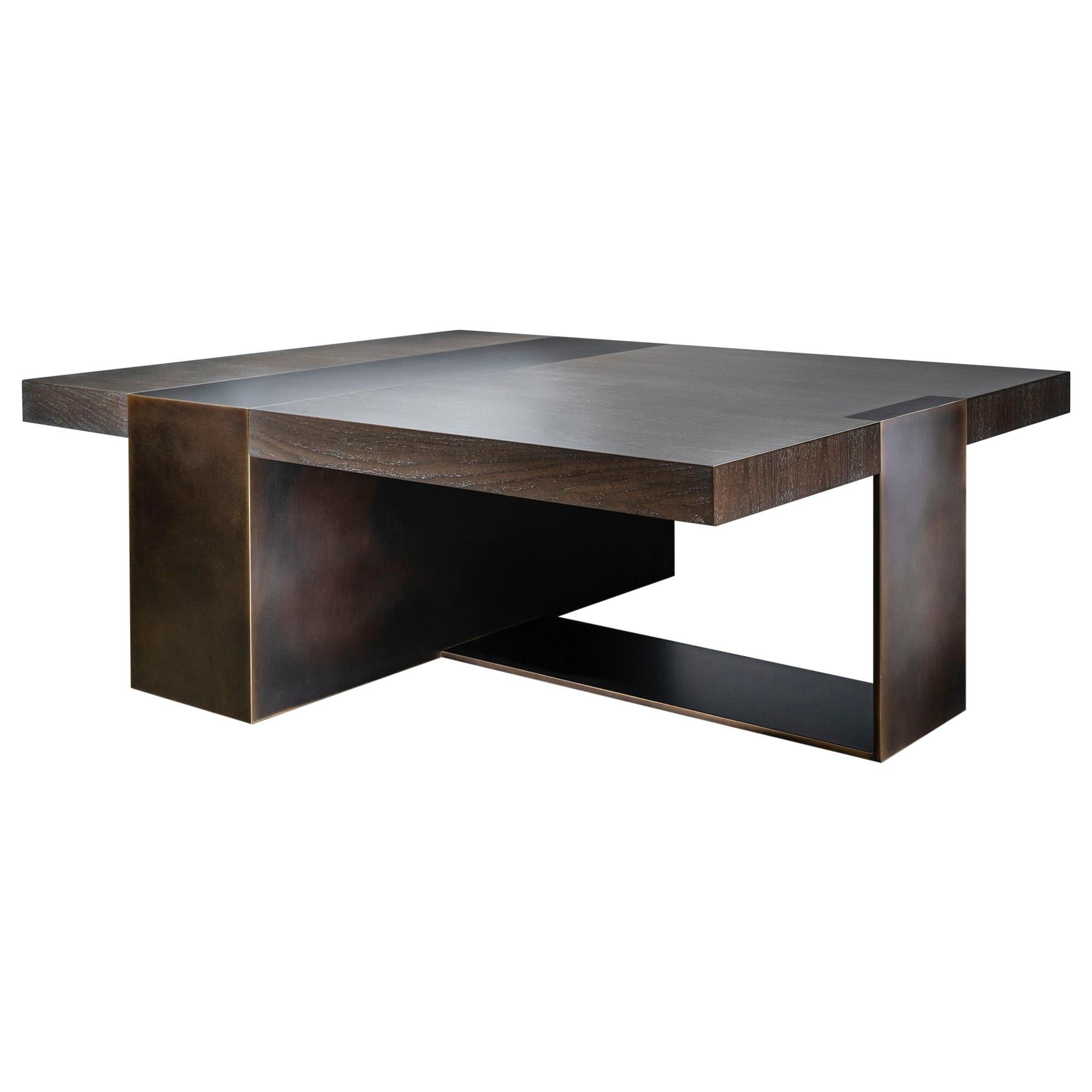 LUMA Design Workshop Strap Coffee Table in Dark Wood and Dark Bronze ...
