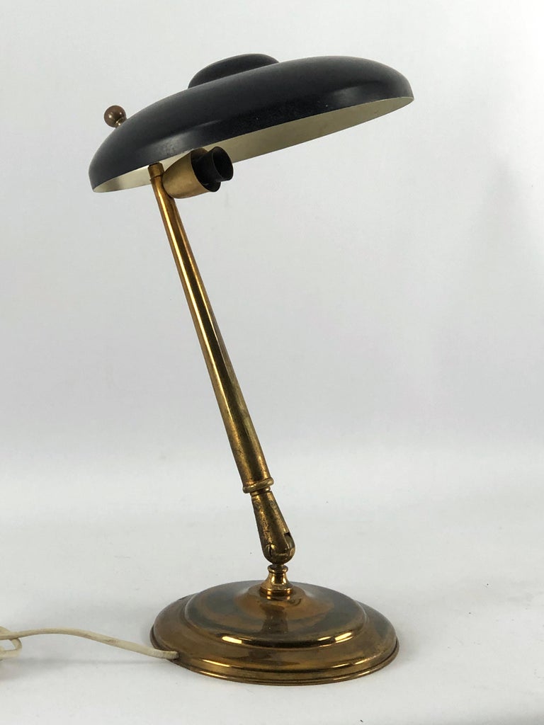 Lumi Milano, Mid-Century Brass and Lacquer Two Joints Table Lamp For ...