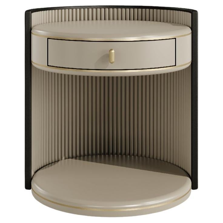 SIMONE Nightstand with Ebony Makassar Drawer For Sale at 1stDibs