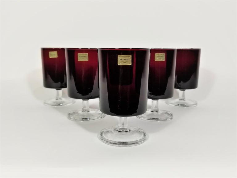 Luminarc France Glassware Stemware Mid Century 1960s Set of 6 For Sale ...
