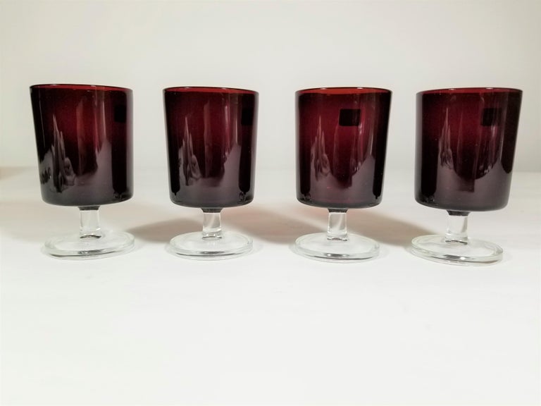 Luminarc France Ruby Red Glassware at 1stDibs