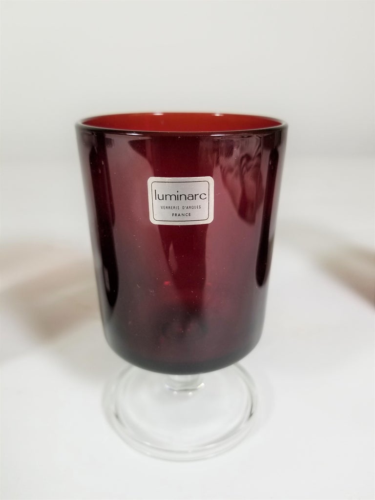 Luminarc France Ruby Red Glassware at 1stDibs