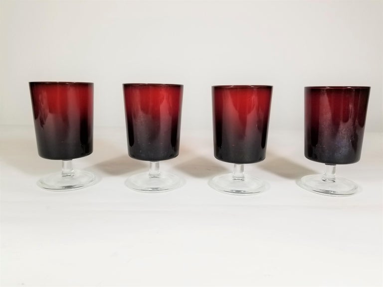 Luminarc France Ruby Red Glassware at 1stDibs | ruby red glass made in ...