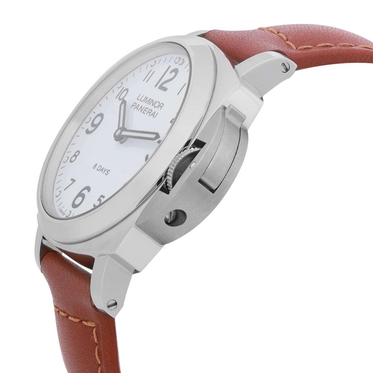 Luminor Base 8 Days Steel White Dial Manual Winding Mens Watch PAM00561 ...