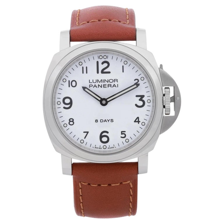 Luminor Base 8 Days Steel White Dial Manual Winding Mens Watch PAM00561 ...