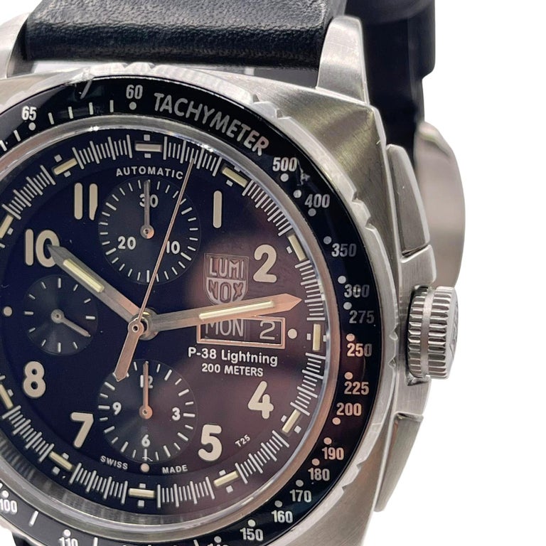 Luminox Air P-38 Lightning Chrono Black Dial Automatic Mens Watch XA ...