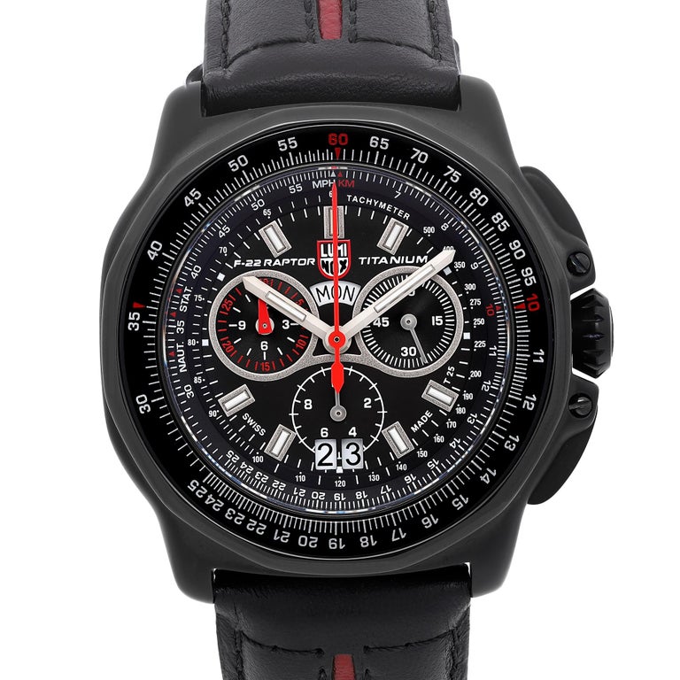 Luminox F22 Raptor 44mm Chronograph Titanium Black Dial Quartz Men ...