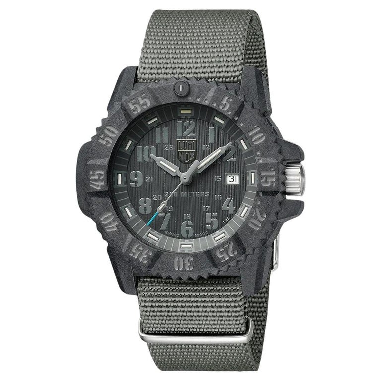 Luminox Master Carbon Seal Grey Dial Nylon Strap Quartz Mens Watch XS ...