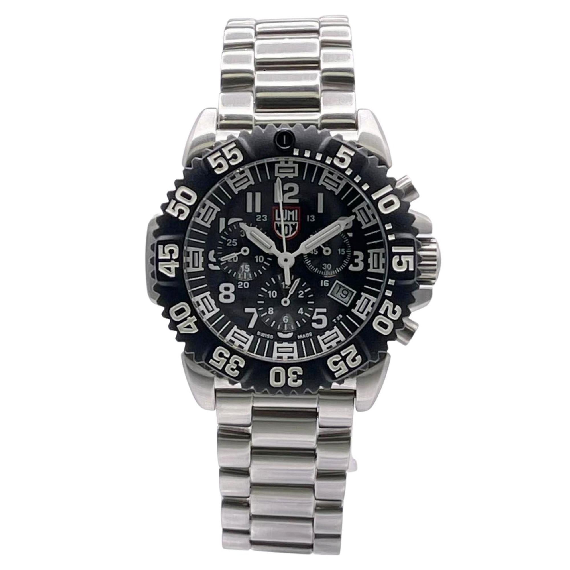 Luminox Navy Seal Chronograph Steel Black Dial Quartz Mens Watch XS ...