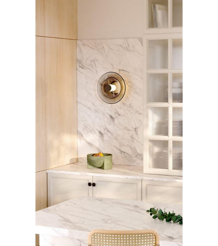 Luna A Disc Sconce in Satin Brass For Sale at 1stDibs