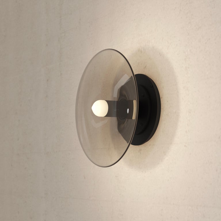 Luna A Round Sconce in Blackened Steel For Sale at 1stDibs