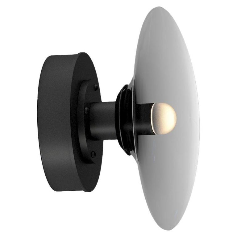 Luna A Round Sconce in Blackened Steel For Sale at 1stDibs