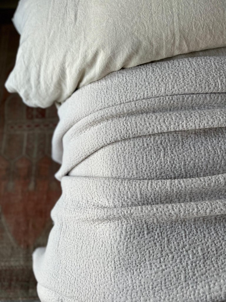 Luna French Cotton Textured Coverlet for Queen or King For Sale at 1stDibs