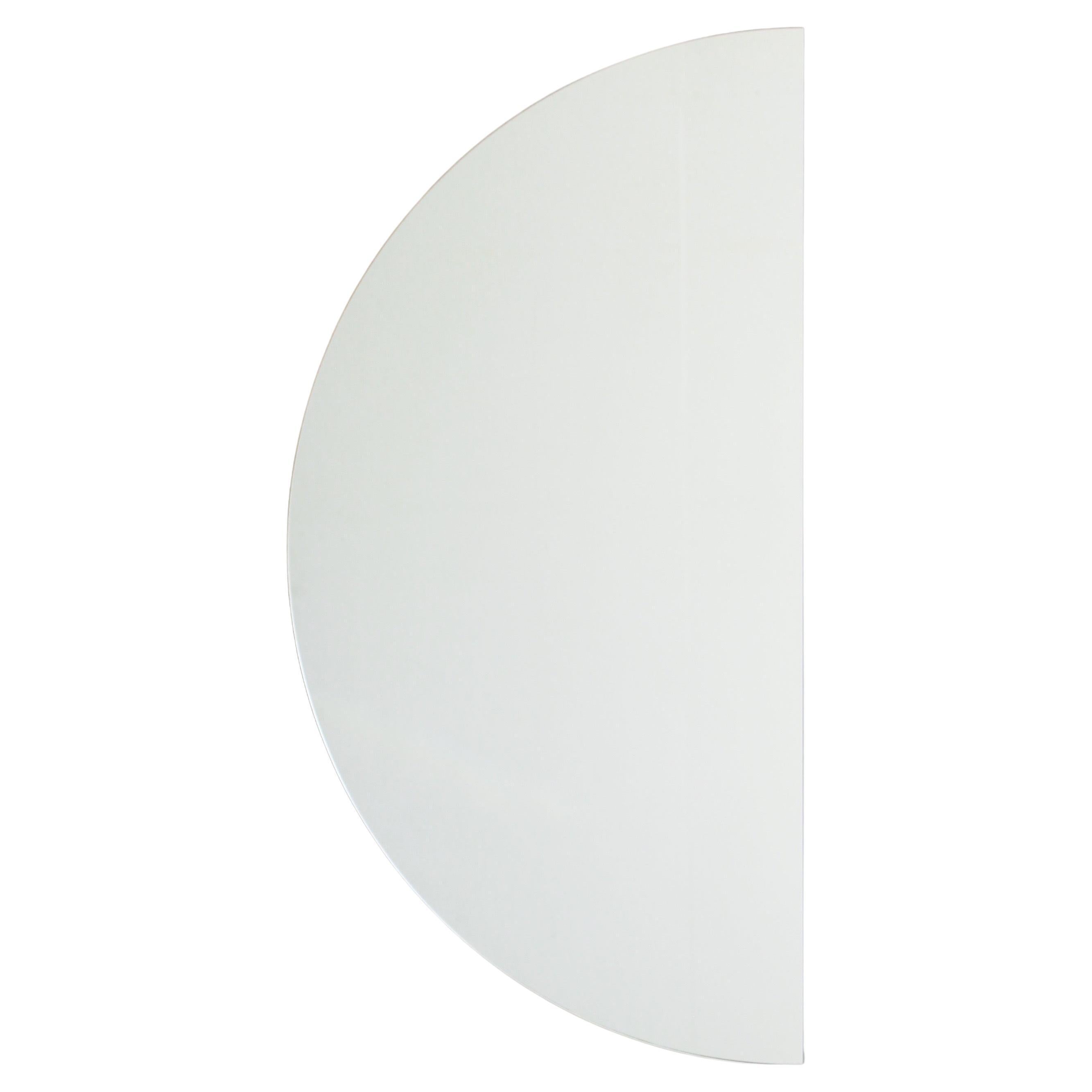 Set of 2 Luna Half-Moon Round Frameless Customisable Minimalist Mirror ...
