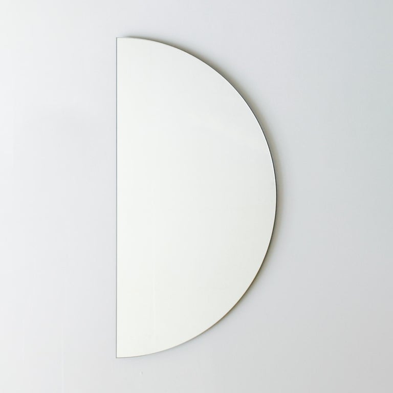 Luna Half-Moon Semi-circular Minimalist Frameless Mirror, Customisable ...