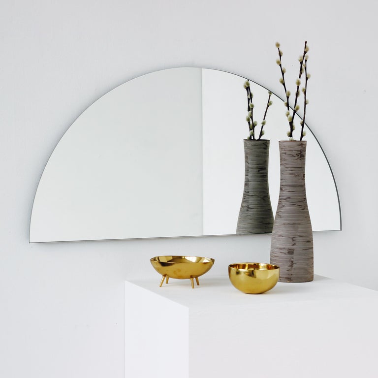 Luna Half-Moon Semi-circular Minimalist Frameless Mirror, Customisable ...