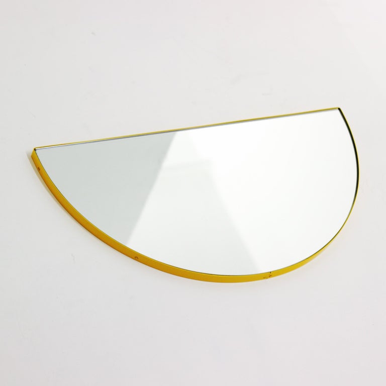 Luna Semi-Circular Modern Mirror with a Yellow Frame, Customisable ...