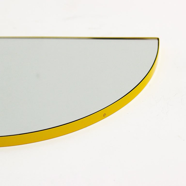 Luna Semi-Circular Modern Mirror with a Yellow Frame, Customisable ...