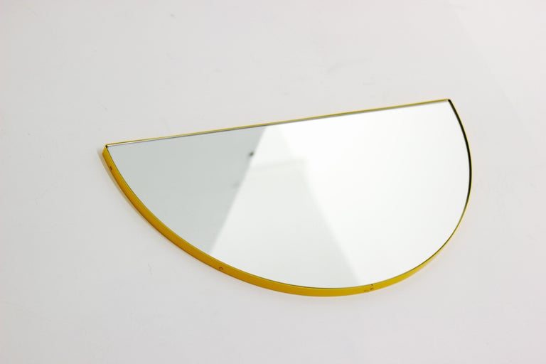 Luna Semi-Circular Modern Mirror with a Yellow Frame, Customisable ...