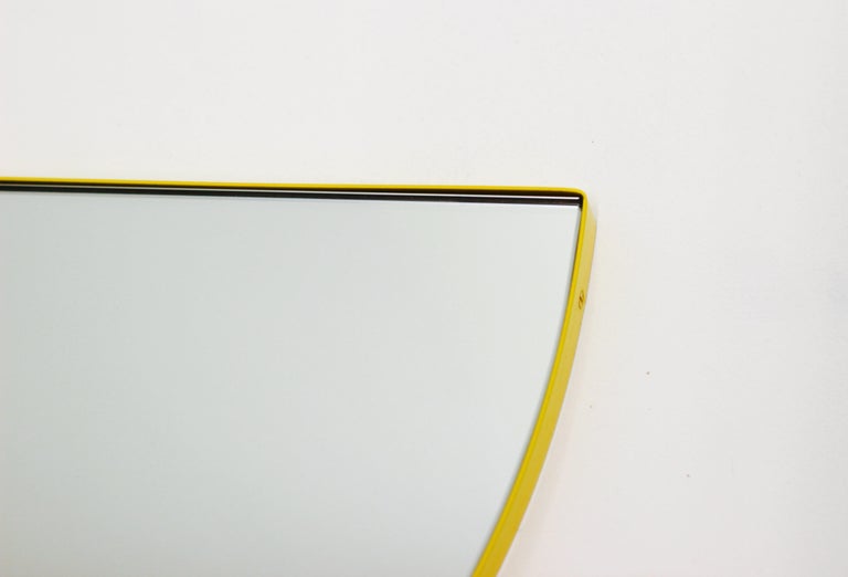 Luna Semi-Circular Modern Mirror with a Yellow Frame, Customisable ...
