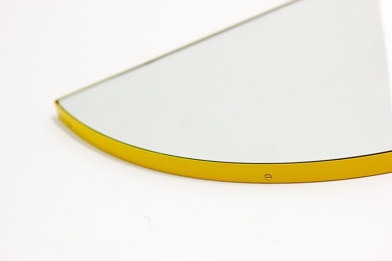 Luna Semi-Circular Modern Mirror with a Yellow Frame, Customisable ...