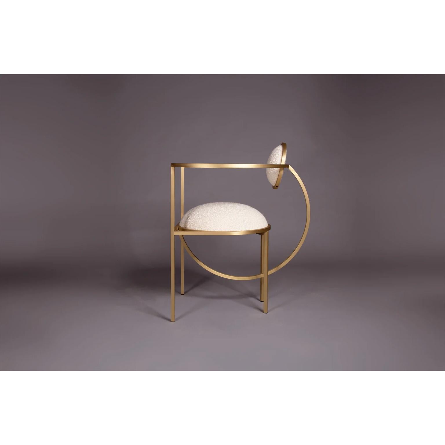 Lunar Cream Bouclé Chair by Bohinc Studio For Sale at 1stDibs