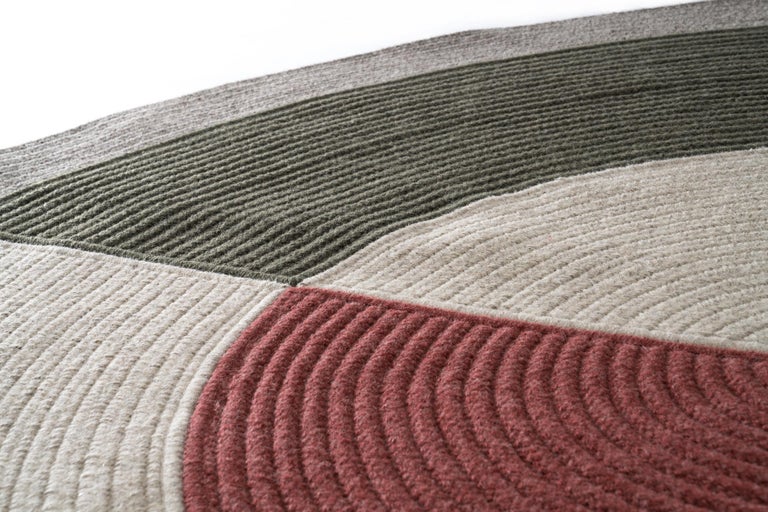 Lunar No. 2 Wool Rug in Rust Rose and Moss Custom Made in the USA For ...