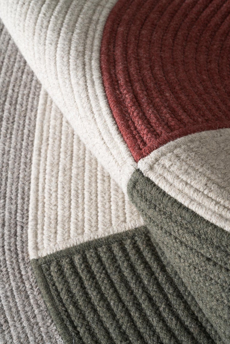 Lunar No. 2 Wool Rug in Rust Rose and Moss Custom Made in the USA For ...