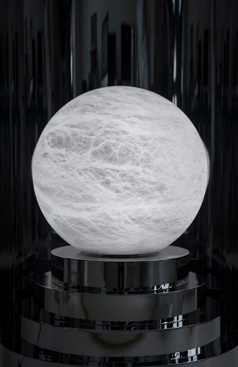 Lunar Sanctuary Floor Lamp with Alabaster Moon Bulb For Sale at 1stDibs