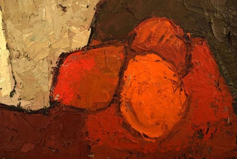 Lundqvist, Swedish Painter, Modernist Still Life, Oil on Board, 1960s ...