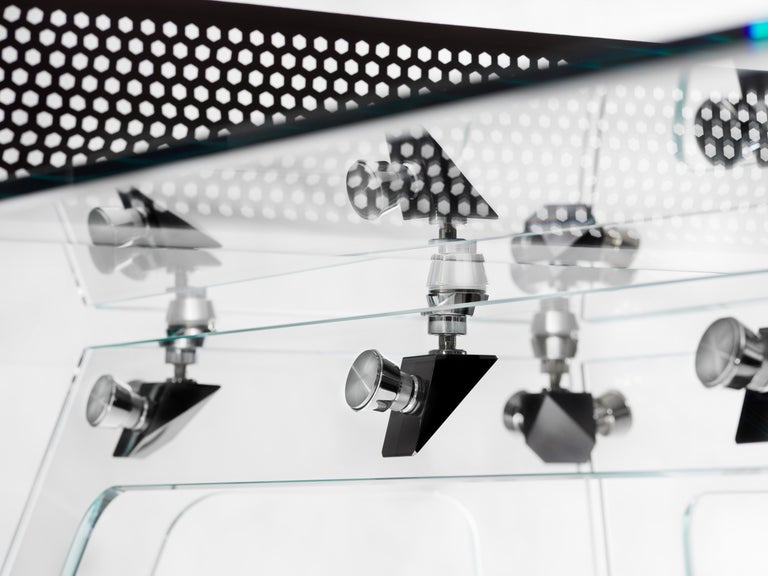 Design Glass Ping Pong Table with Black Nickel Components by Impatia ...