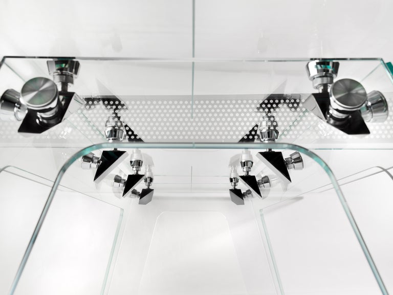 Design Glass Ping Pong Table with Black Nickel Components by Impatia ...