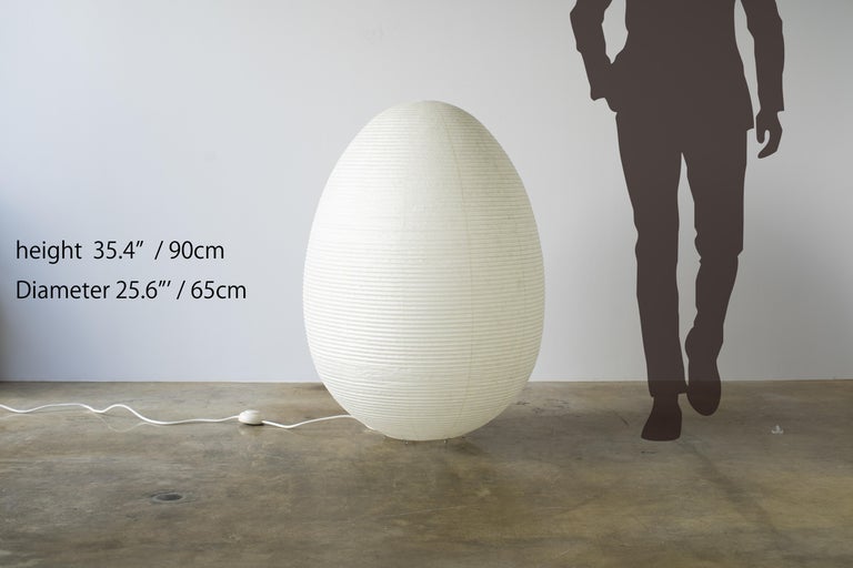 L'uovo Washi Japanese Paper Shade Floor Lamp Shigeru Uchida Akari style ...